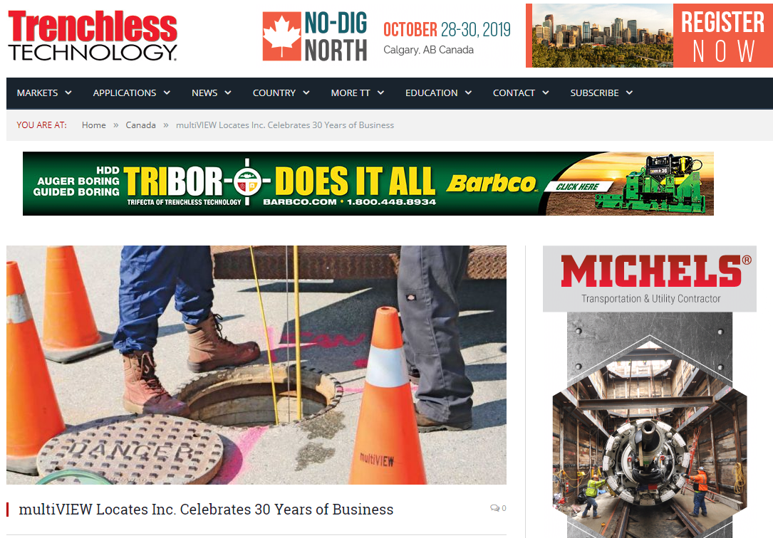 Trenchless Technology: multiVIEW Locates Celebrates 30 Years of ...